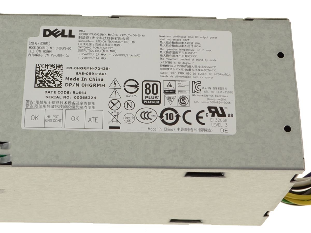 For Dell Optiplex 7040 SFF Small Form Factor 180 Watt Power Supply ...