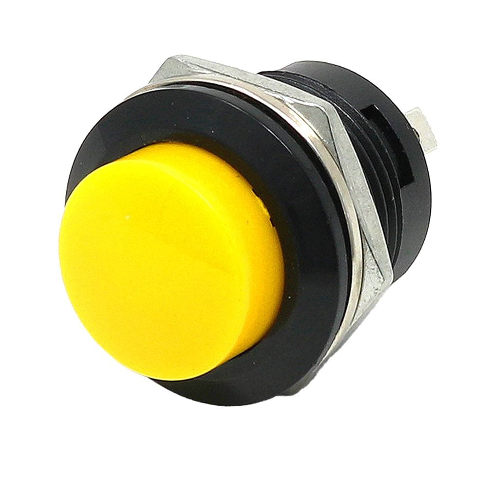Original 16mm Panel Mount Momentary Pushbutton - Yellow - PartsCountry ...