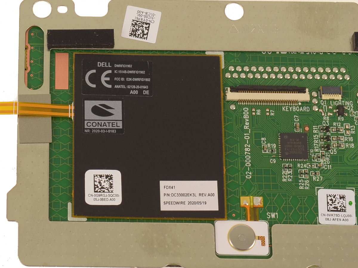 For Dell Latitude 7410 Laptop Touchpad Sensor Module with NFC / RFID ...