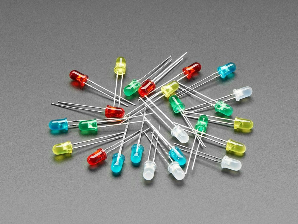 Original Diffused 5mm LED Pack - 5 LEDs each in 5 Colors - 25 Pack ...